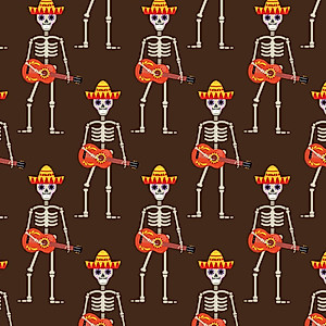 Gigicloud 10pcs Squares Quilting Fabric Bundles, Mexican Fiesta Theme Cotton Fabric Bundle Quilting Sewing Patchwork Cactus Guitar Donkey Printed Fat Quarters Bundle for DIY Sewing Quilting