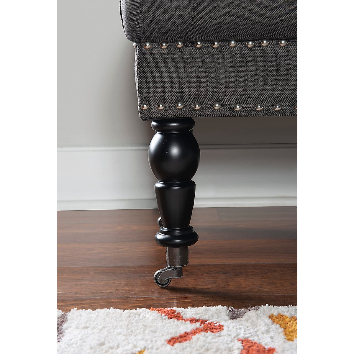 Linon Isabelle Bed Bench, 62-Inch, Black Finish