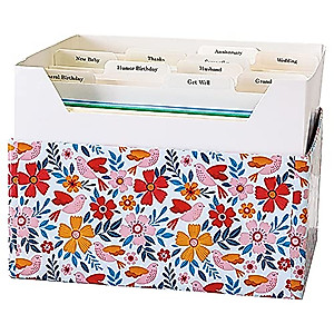 Blossom Greeting Card Organizer Box - Stores 140+ cards (not included). 7" x 9" x 9-1/2"