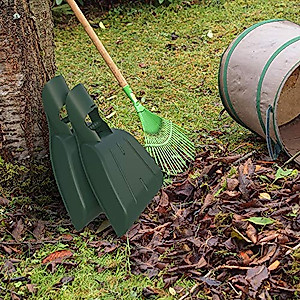 Pure Garden 50-114 Leaf Hand Rake Lightweight, Durable Grabber Tool for Scooping and Picking Up Leaves, Spreading Mulch, Gardening, and Yard Work, Green