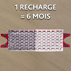 Vileda UltraMax Flat Mop Refill, 1 Count (Pack of 1), White/Red
