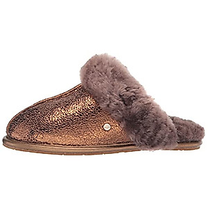 UGG Women's Scuffette II Metallic Sparkle Slipper, Bronze, 6
