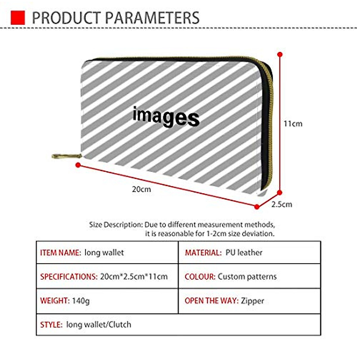 Women Pink Poodle Print Wallet Purse Credit Card Clutch Zip Around Phone Clutch Large Travel Purse