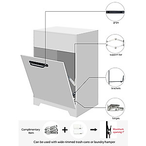 ZRD Tilt Out Trash Can Cabinet DIY Kit for Single Cabinet, Pet Proof Hidden Trash Can Cabinet Conversion Kit, Suitable for Kitchen, Bathroom, Living Room, and Dining Room