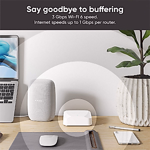 Wyze AX3000 Dual-Band Wi-Fi 6 Mesh Router System, Covers up to 1500 Sq. Ft, 50+ Devices, Replaces Router and Extender, Supports Wired Backhaul, 2X 1 Gbps Ports - 1 Pack