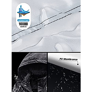 FREE SOLDIER Boys Girls Waterproof Ski Jacket Fleece Lined Warm Winter Snow Coat Kids Winter Jacket with Detachable Hood(Black,6-7/Boy)