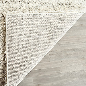 SAFAVIEH Arizona Shag Collection 8' x 10' Ivory/Beige ASG741A Moroccan Non-Shedding Living Room Bedroom Dining Room Entryway Plush 1.6-inch Thick Area Rug