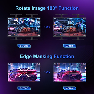 HDMl Video Wall Controller 2x2 4K, PORTTA Video Wall Processor with 11 Splicing Modes, RS232, 180° Rotate, Audio Extractor, 2x2,1x2,1x3,1x4,2x1,3x1x4x1, 4 tv Screens into 1 Wall Display