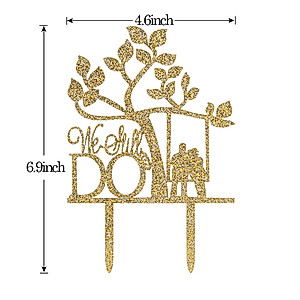 We Still Do Cake Topper, Gold Glitter Engagement,Bridal Shower, Vow Renewal,MR&MRS,Wedding Cheers Party Decoration Supplies(Acyrlic)