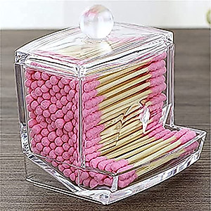 Acrylic Cotton Storage Holder Box Portable Transparent Makeup Cotton Pad Cosmetic Container Jewelry Organizer Case