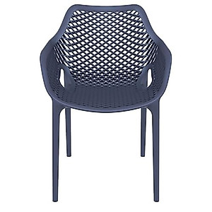 Compamia Air XL Outdoor Patio Dining Arm Chair in Dark Gray (Set of 2)