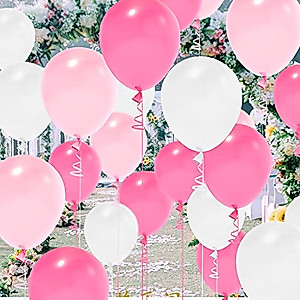 TKEJZu Pink Party Balloons 100 Pcs 12 Inch White and Light Pink and Rose Red Latex Balloons for Valentine’s Day Girls Birthday Party Baby Shower Wedding Engagement Romantic Party Supplies
