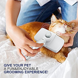 Crala Self-Cleaning Slicker Brush for Dogs & Cats, Grooming Combs for Short & Long-Haired Dogs, Cats, Rabbits & More - Gently Removes Loose Undercoat, Mats and Tangled Hair