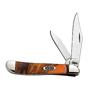 Case Cutlery 9220OF Oktoberfest Corelon Peanut Pocket Knife with Stainless Steel Blades, Orange, Black and White Mixed Corelon