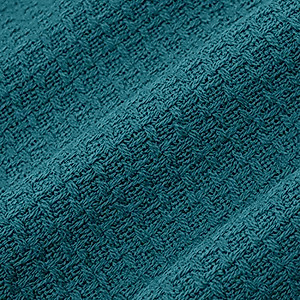 Sweet Home Collection 100% Fine Cotton Blanket Luxurious Weave Stylish Design Soft and Comfortable All Season Warmth, Full/Queen, Teal