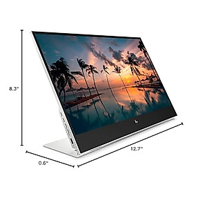 HP E14 G4 FHD (1920 x 1080) Portable Travel Monitor Bundle with 2 USB Type-C, Black Marble Bluetooth Folding Wireless Keyboard, and Black Pebble M355 Bluetooth Wireless Mouse