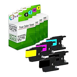 TCT Compatible Ink Cartridge Replacement for Brother LC75 LC75BK LC75C LC75M LC75Y Works with Brother MFC-J430W J825DW J435W J425W J280W J625DW Printers (Black, Cyan, Magenta, Yellow) - 5 Pack