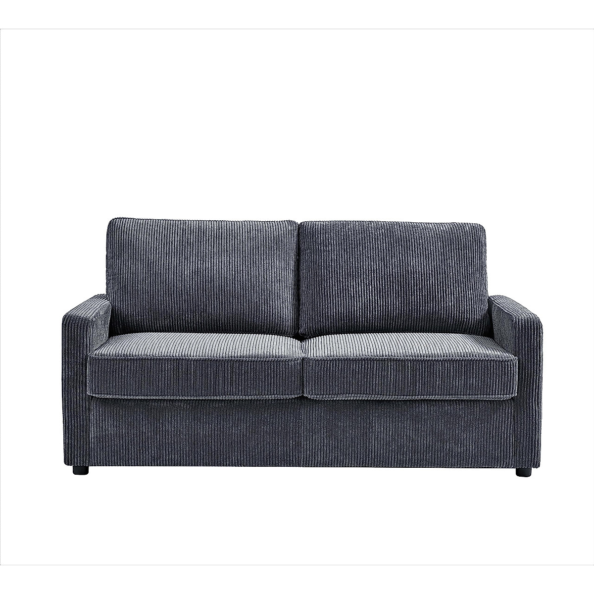 US Pride Furniture 70-Inch Convertible Sleeper Sofa with Memory Foam Mattress, 3-Seater Full Size Bed Couch for Living Rooms, Designed with Corduroy Fabric, Grey