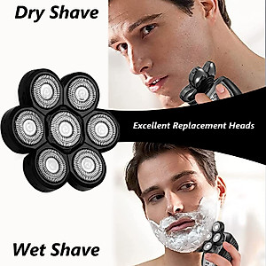 8 Heads Beard Cutter Replacement Blade, 8 Heads Electric Shaver, Bald Head Shaver Replacement Blades, Easy Install Electric Razor Shaver Head for Bald and Face