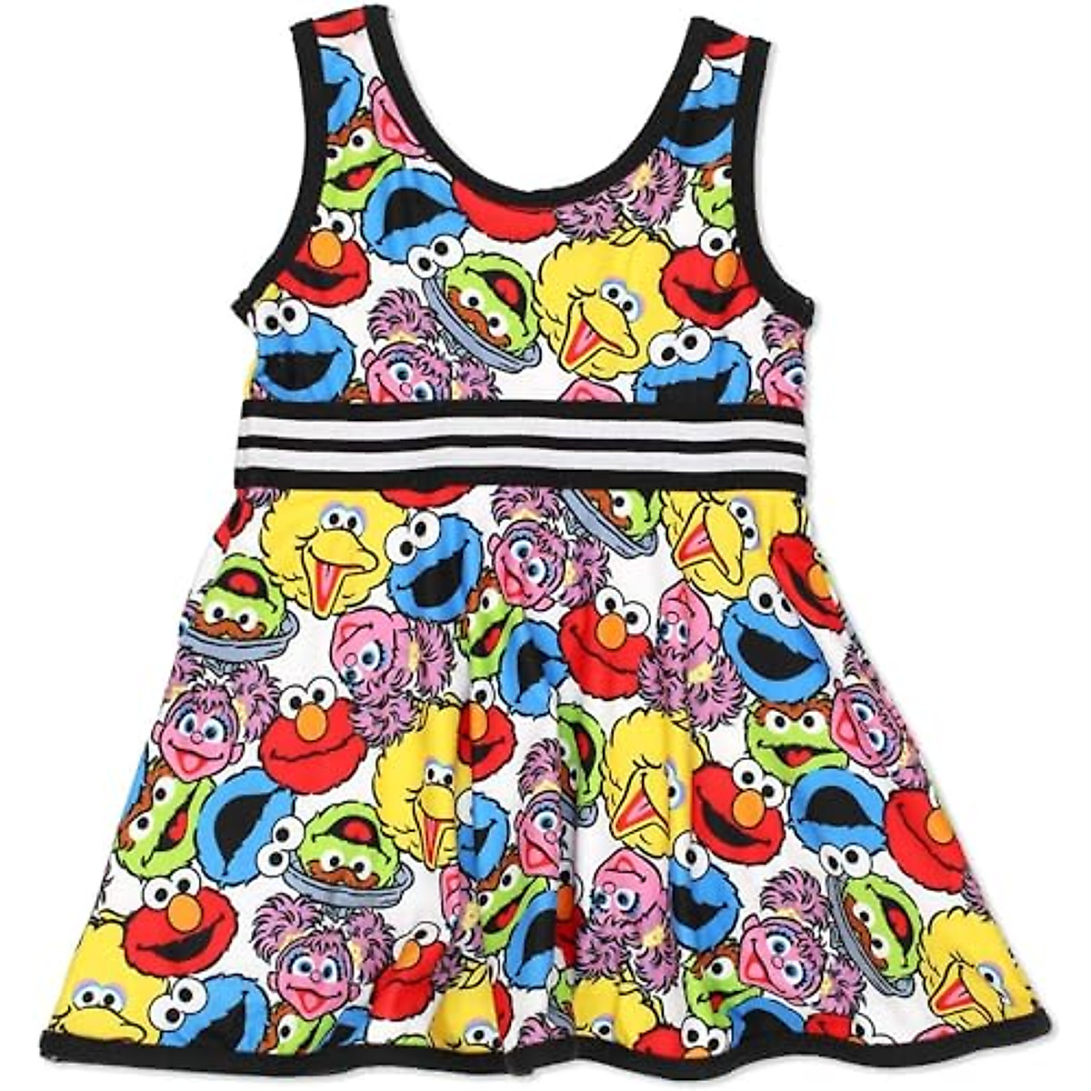 Sesame Street Girls’ Dress with Panties for Infant and Toddler – White/Multicolor
