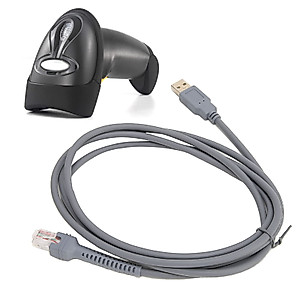 LS2208 Barcode Scanner Cable, USB Scan Cable for LS2208AP LS1203 LS4208 DS6707 DS6708, Plug and Play, Barcode Scanner Data Cable with 2 Meter Cable Length