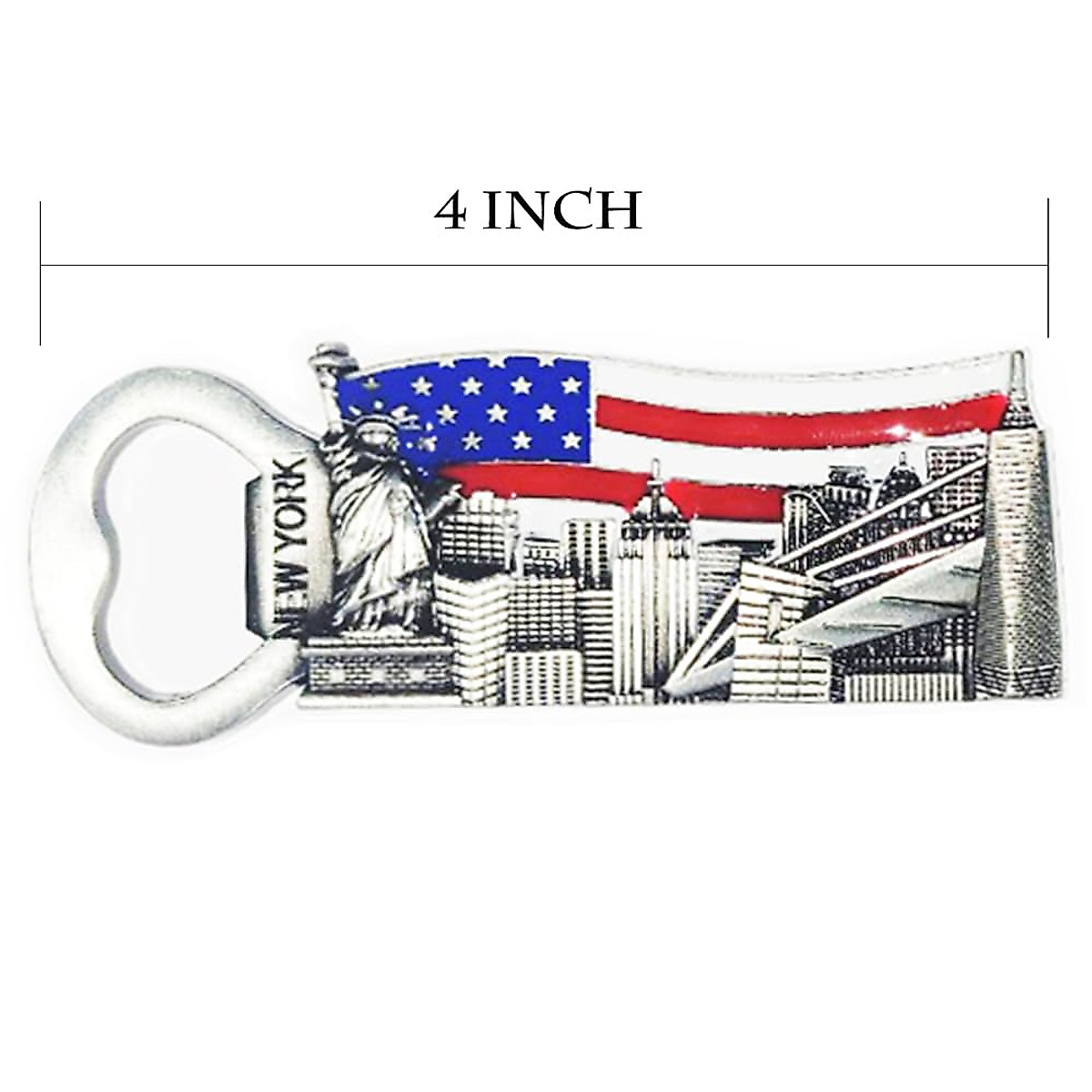 Color May Vary. NY Magnet Heart Shaped US Flag New York Souvenir - US Flag,Statue of Liberty,Flatiron, NYC Magnet Metal (Pack 1)
