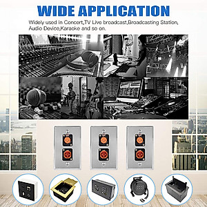 Glarks 8Pcs 3 Pin XLR Male Female Jack with Gold Plated Pin, Chassis Panel Mount Jacks D Series Size, Compatible with Series D Pattern Holes Audio Studio Connector