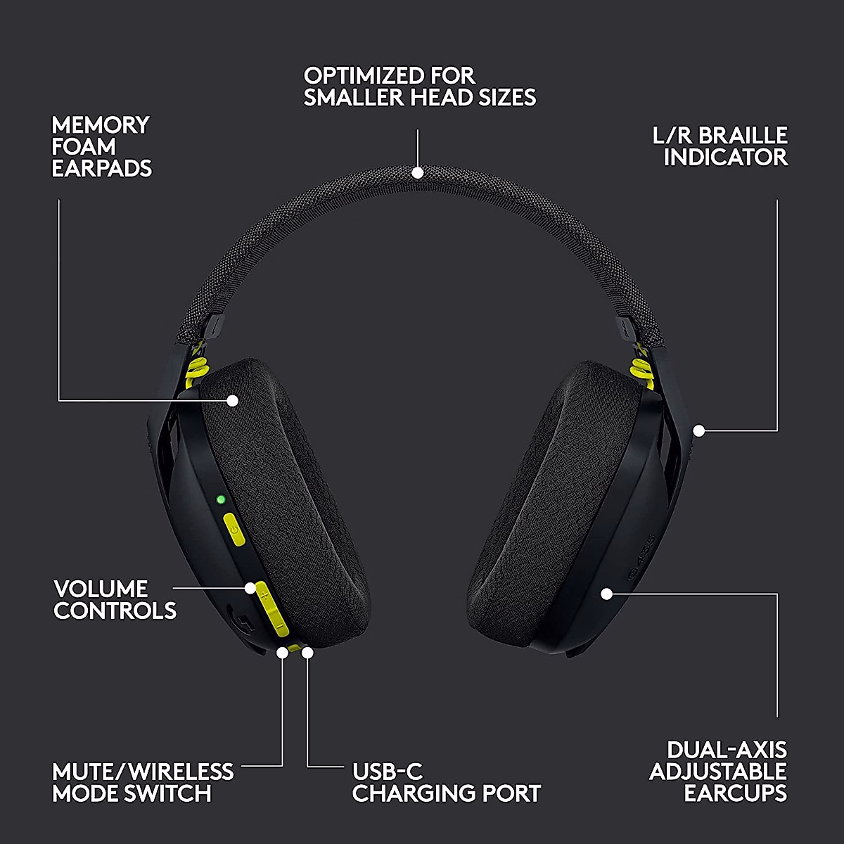 Logitech G435 Lightspeed and Bluetooth Wireless Gaming Headset - Lightweight- Black (Renewed)