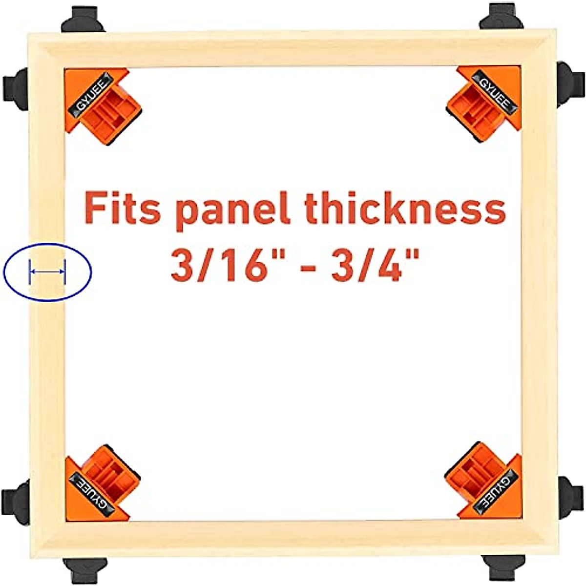 90 Degree Angle Clamps, Woodworking Corner Clip, Right Angle Clip Fixer, Set of 4 Clamp Tool with Adjustable Hand Tools (orange+black)