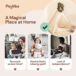 Kids Teepee Tent for Kids - with Light String | Kids Play Tent | Toddler Teepee Shelter for Girls & Boys