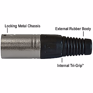 GLS Audio 6ft Patch Cable Cords - XLR Male to 1/4" TRS Black Cables - 6' Balanced Snake Cord - 6 PACK