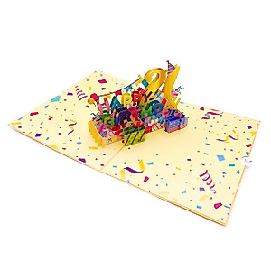 Liif Happy 21st 3D Greeting Pop Up Birthday Card, 21 Birthday Card For Him, Her, Son, Daughter, sister | With Message Note & Envelop | Large Size 8 x 6 inch
