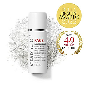 Vitabrid C¹² FACE Brightening dark spot corrector, 12-hour active vitamin C powder, one of the eight innovative technologies, award winning, add into favorite serum/moisturizer, minimize irritation, clinically proven