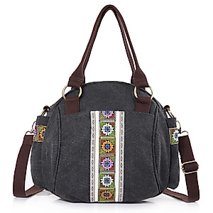 Women Canvas Top-Handle Handbag, Vintage Heavy-duty Crossbody Bag Tote Handbag
