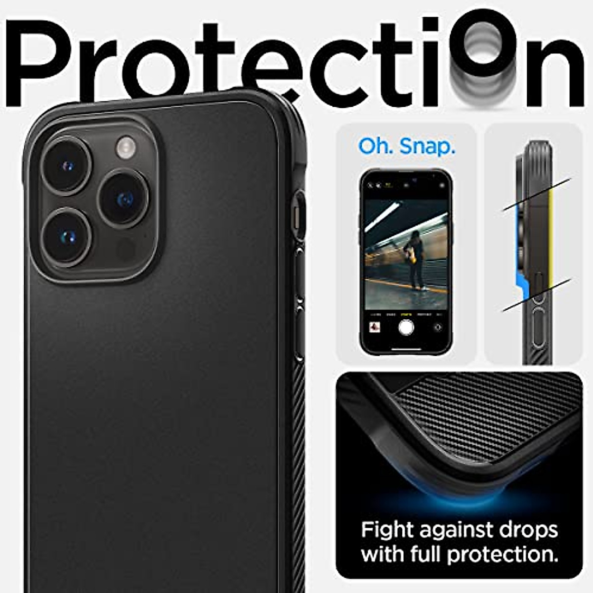 Spigen Rugged Armor (MagFit) Compatible with MagSafe Designed for iPhone 14 Pro Case (2022) - Matte Black