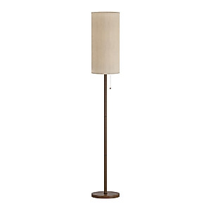 Adesso Home 3338-15 Transitional One Light Floor Lamp from Hamptons Collection in Bronze/Dark Finish, Brown and Beige