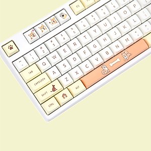 139 Keys Set XDA Profile Custom Keycaps PBT Dye Sublimation ANSI Layout Keycaps Set for Gateron Kailh Cherry MX Switches Mechanical Gaming Keyboards (Shiba Inu with English Characters)