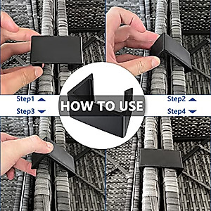 Auzfy 8 PCS Outdoor Furniture Clips, Wicker Sectional Patio Furniture Clips, Wicker Furniture Clamps Connectors, Connect Sectional Patio Couch Furniture