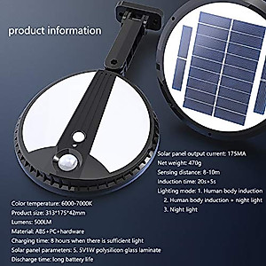 Solar Wall Light, LED Human Body Induction, Outdoor Waterproof Home Garden Light, Wall Road Lighting Street Light