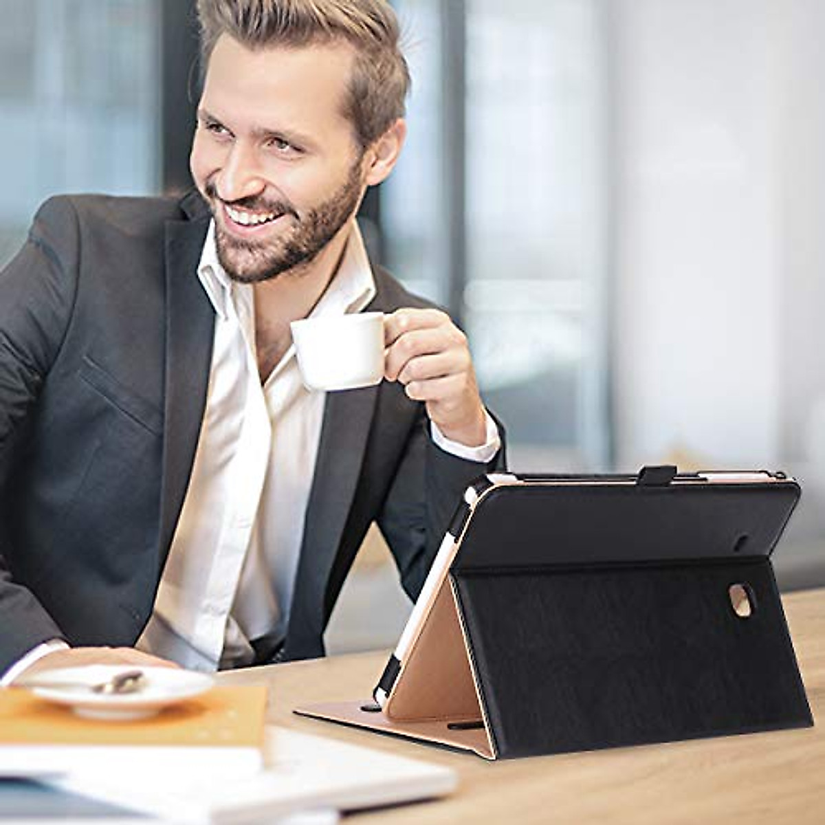 ProCase Galaxy Tab E 9.6 Case – Vintage Stand Folio Case Cover for Galaxy Tab E 9.6"/ Tab E Nook 9.6-Inch Tablet (SM-T560 / T561 / T565 and SM-T567V Verizon 4G LTE Version) -Black