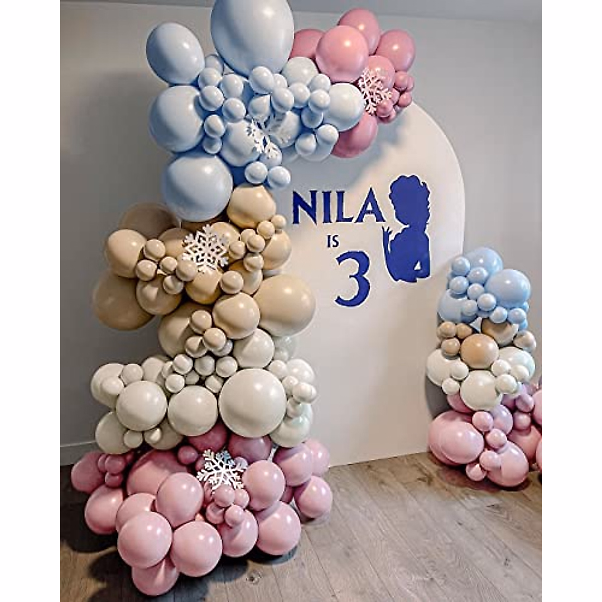 Dusty Rose Brown Balloon Garland Blue Pink Balloons Double Stuffed Tan White Sand Balloon Latex Pastel Balloons Arch Kit For Gender Reveal Baby Shower Birthday Party Decoration