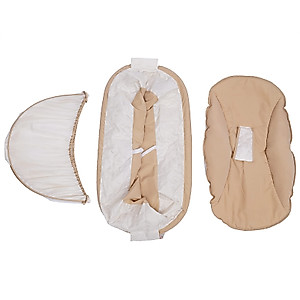 TFCFL Electric Baby Crib Cradle, 5-Speed Baby Bassinet Auto Rocking Chair Chair Bed with Remote Control Infant Musical Sleeping Basket for 0-18 Months Newborn Babies 25KG/55LBS Capacity (Khakise)