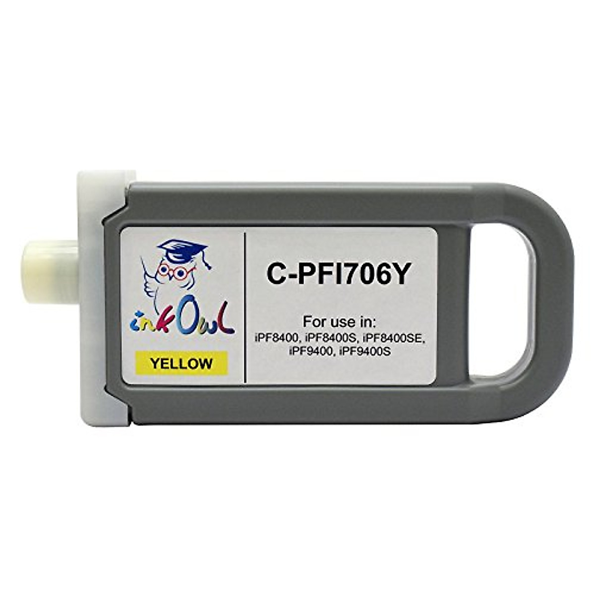 InkOwl Compatible Ink Cartridge Replacement for Canon PFI-706Y (700ml, Yellow) for iPF8400, iPF8400S, iPF8400SE, iPF9400, iPF9400S Printers