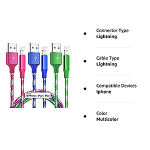 [Apple MFi Certified] iPhone Charger Fast Charging 3 Pack 10 FT Lightning Cable iPhone Charger Cable Nylon Braided Long iPhone Cord Compatible with iPhone 14 13 12 11 X Pro Max Plus SE and More
