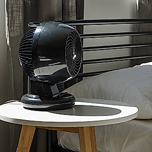 IRIS USA WOOZOO Oscillating Fan, Vortex Fan, Air Circulation, 3 Speed Settings, 6 Tilting Head Settings, 46ft Max Air Distance, Medium, Black