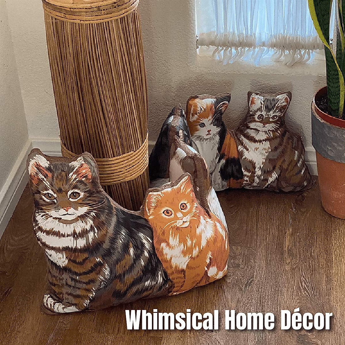 Lily's Home Door Draft Stopper and Air Seal Gap Blocker, Fits 36 Inch Wide Flush Doors, Ideal Solution for Cold or Hot Air Drafts, Cat Lovers Design (37" Wide, 2 Lbs. Weight)