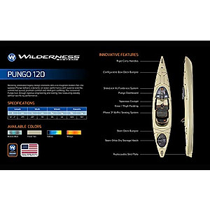 Wilderness Systems Pungo 120 Recreational Kayak - Sit Inside - Phase 3 Air Pro Comfort Seating - 12.2 ft - Breeze Blue