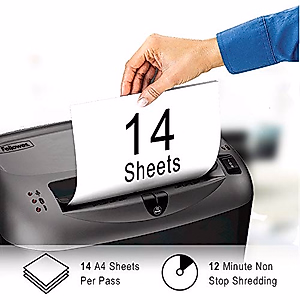 Fellowes Powershred 70S 14-Sheet Strip-Cut Paper and Credit Card Shredder with SafetyLock (4671001)