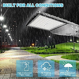 HYPERLITE LED Parking Lot Light, 200W 30000Lm LED shoebox Light with Dusk to Dawn photocell, IP65 Waterproof Commercial Area Lights with Adjustable Slip Fitter Mounting for Parking lot, Yard, Courts