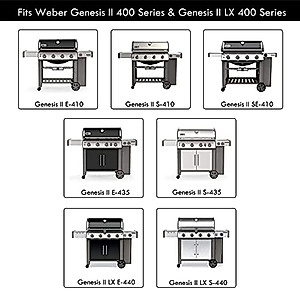 YIHAM KW633 Flavorizer Bars for Weber Genesis II 400 Series E-410 E-435 S-435 SE-410 LX E-440 S-440 Grill Parts GS4 Flavor Bars Replacement 17 inch 66033 66030 Set of 7